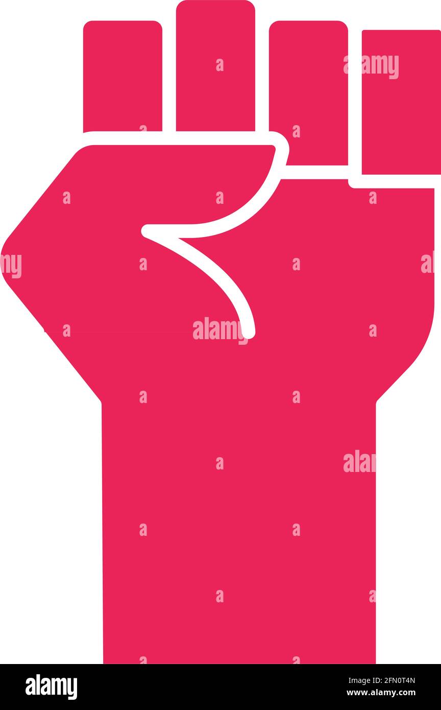 Red hand day protest Cut Out Stock Images & Pictures - Alamy