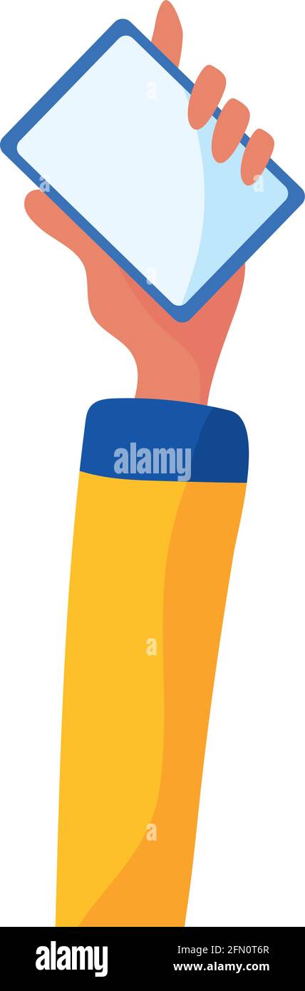 hand lifting smartphone Stock Vector Image & Art - Alamy
