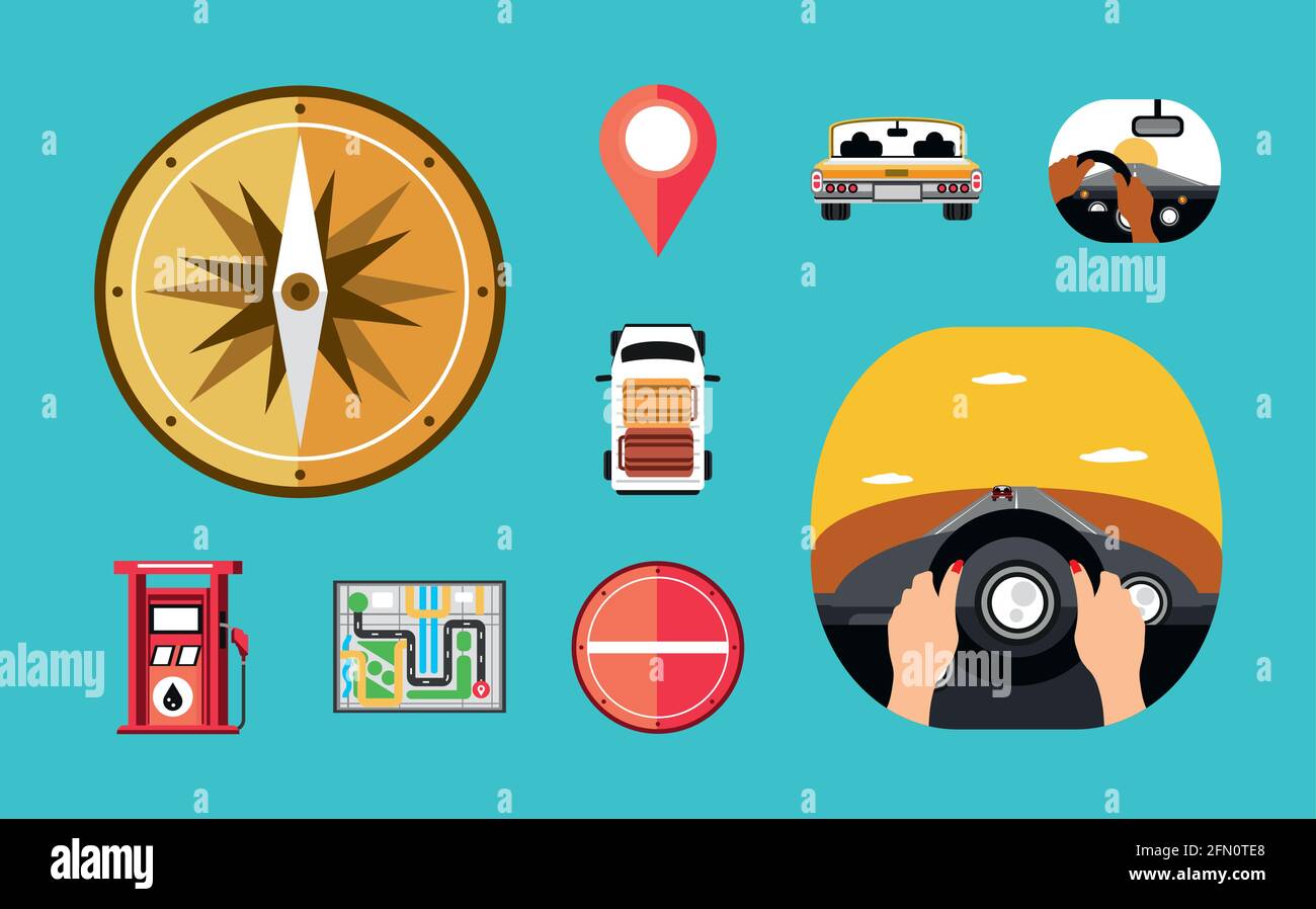 trip icons set Stock Vector Image & Art - Alamy