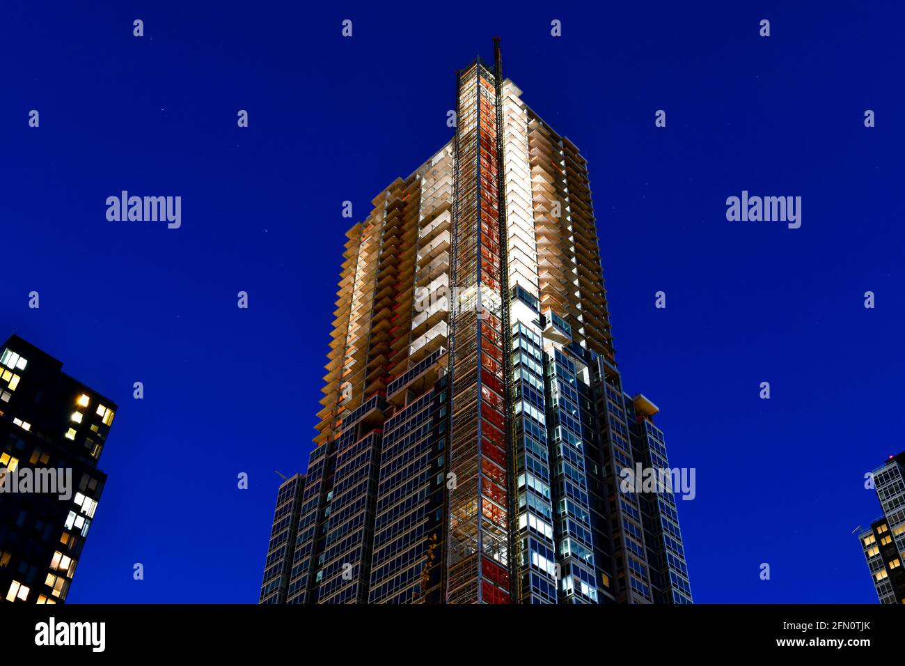 Construction of a skyscraper in Long Island City, Queens, New York ...