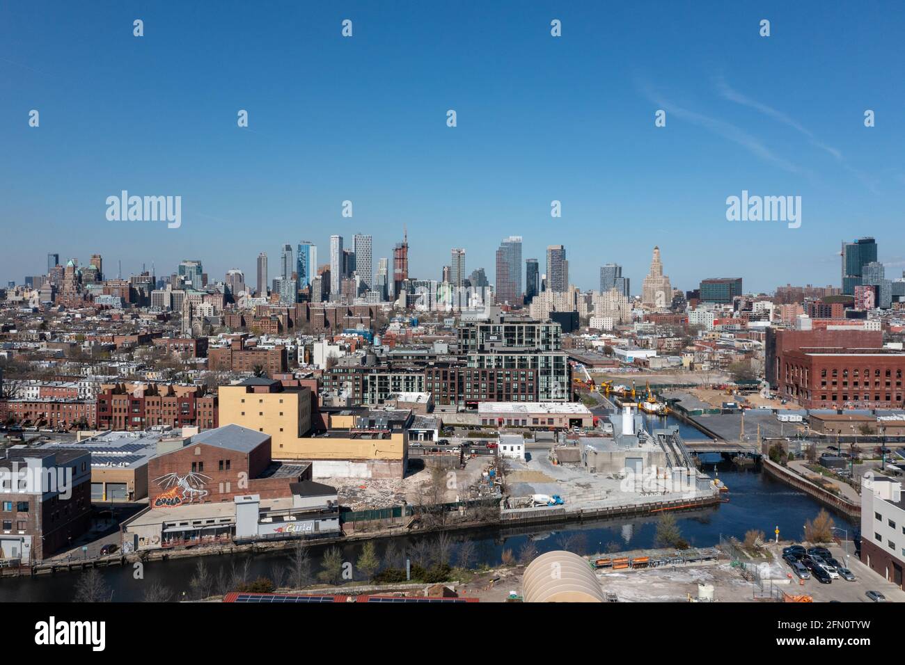 Brooklyn, New York - Apr 8, 2021: The Gowanus Canal and a view of ...