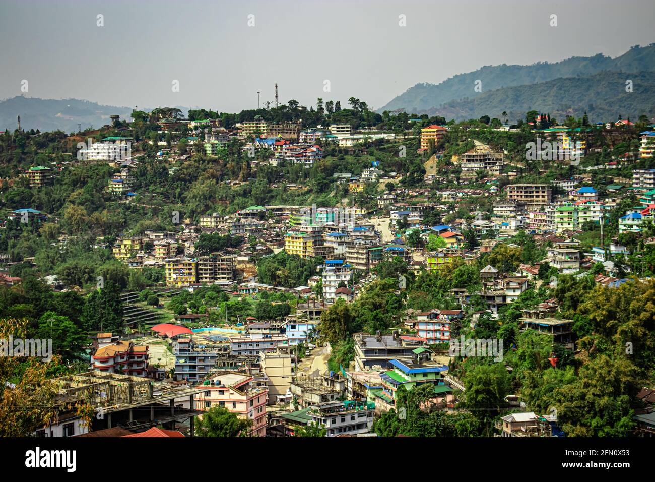 city urbanization with huge construction at day from flat angle Stock ...