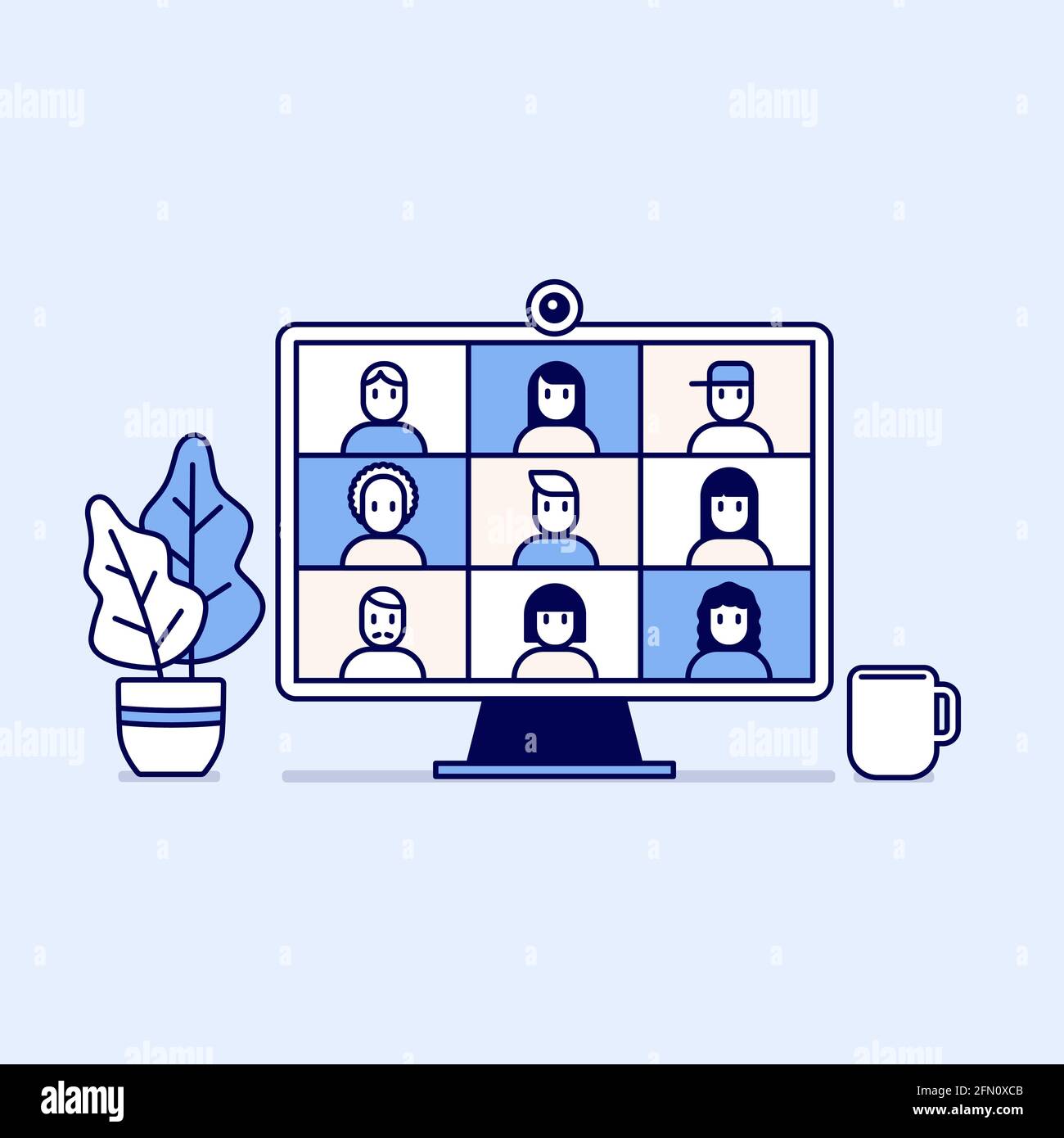 Watching computer screen business Stock Vector Images - Alamy