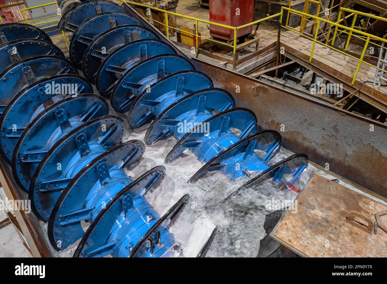 Mining and processing plant. Wet sand grading process Stock Photo - Alamy