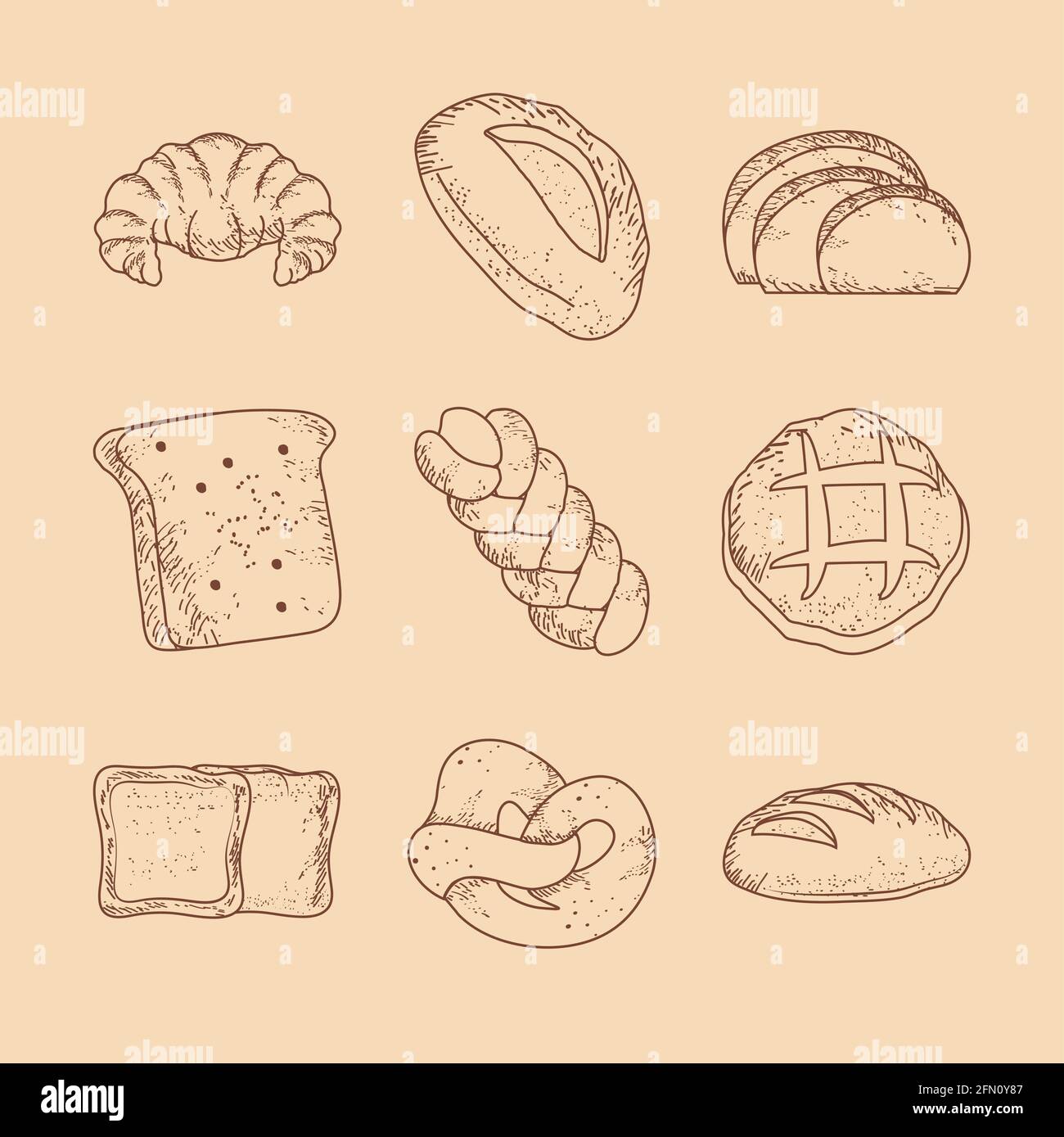 bread icon set Stock Vector Image & Art - Alamy
