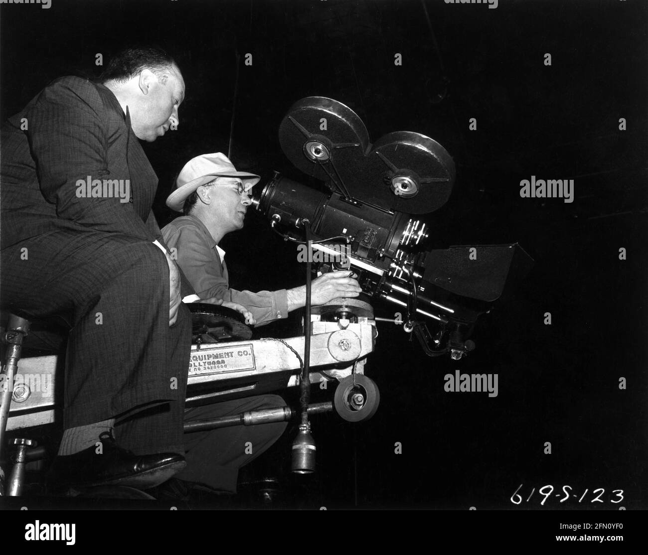 Director ALFRED HITCHCOCK and Cinematographer ARTHUR C. MILLER candid ...