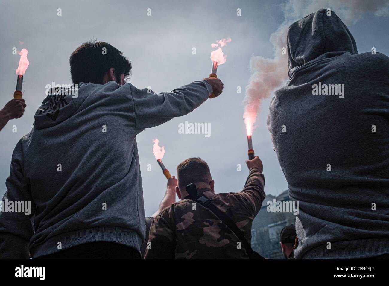 Odessa, Ukraine. 02nd May, 2021. Ukrainian nationalists hold burning ...