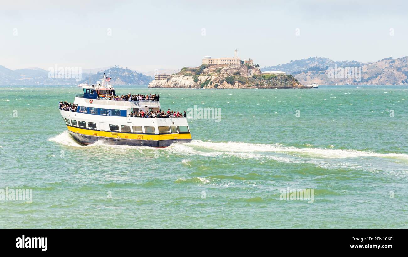 SAN FRANCISCO, CALIFORNIA, USA - July 24, 2018: View of the Alcatraz ...