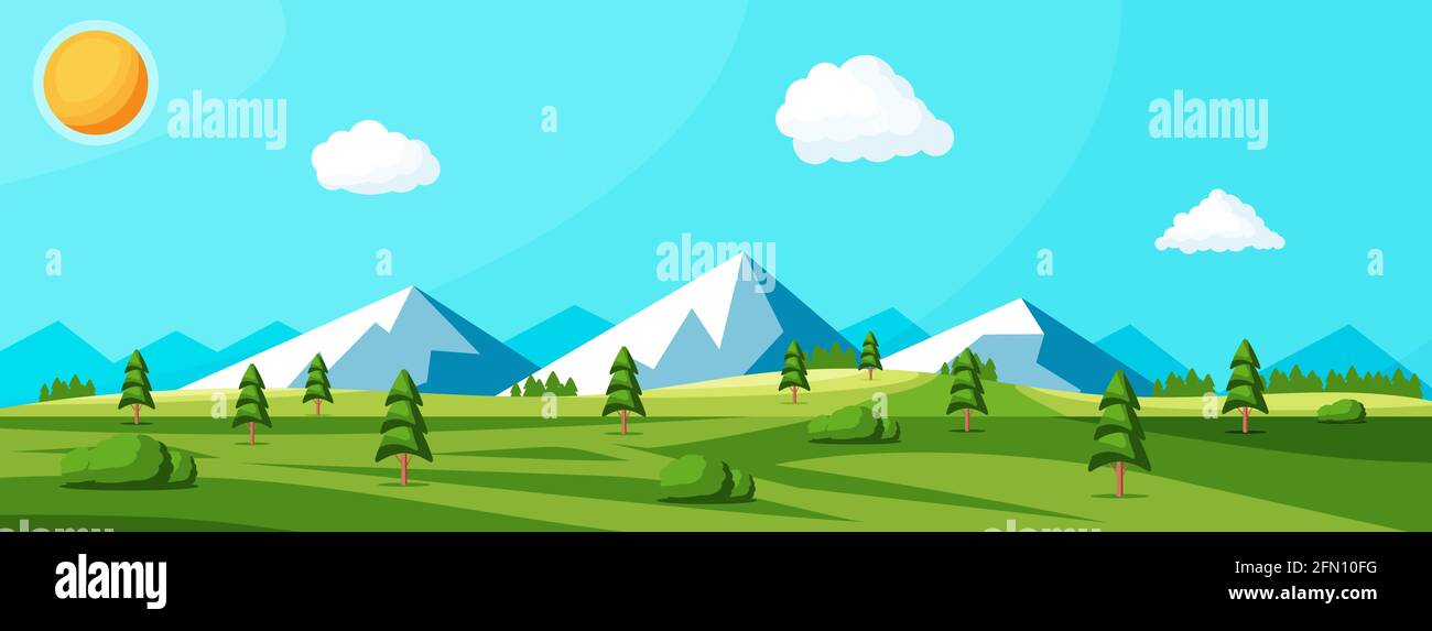 Summer nature landscape with rocks Stock Vector Image & Art - Alamy