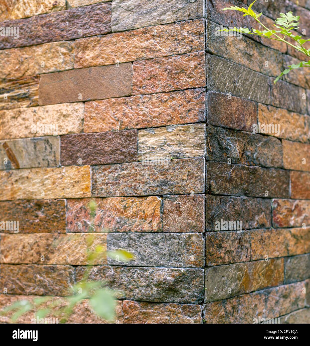 Shiny colorful stone brick wall corner seamless pattern and texture ...