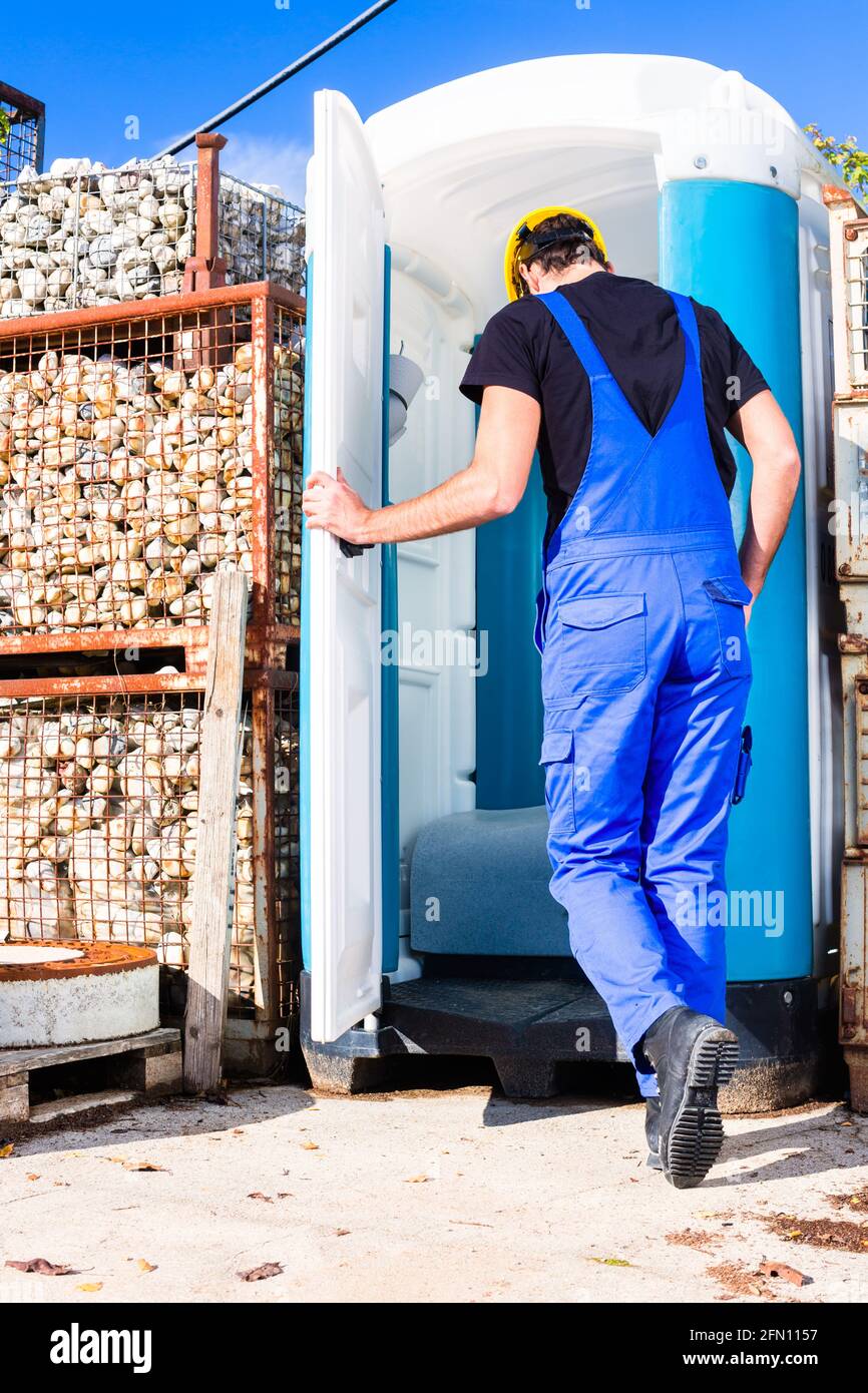 Construction worker toilet hi-res stock photography and images - Alamy