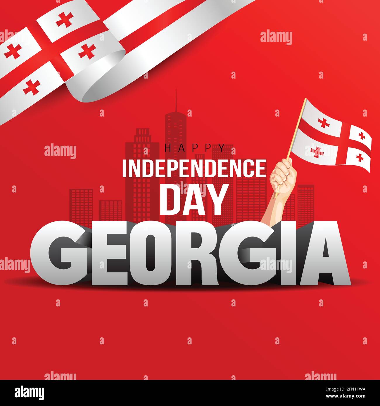 Happy Independence Day Georgia Vector Template Design Illustration. man ...