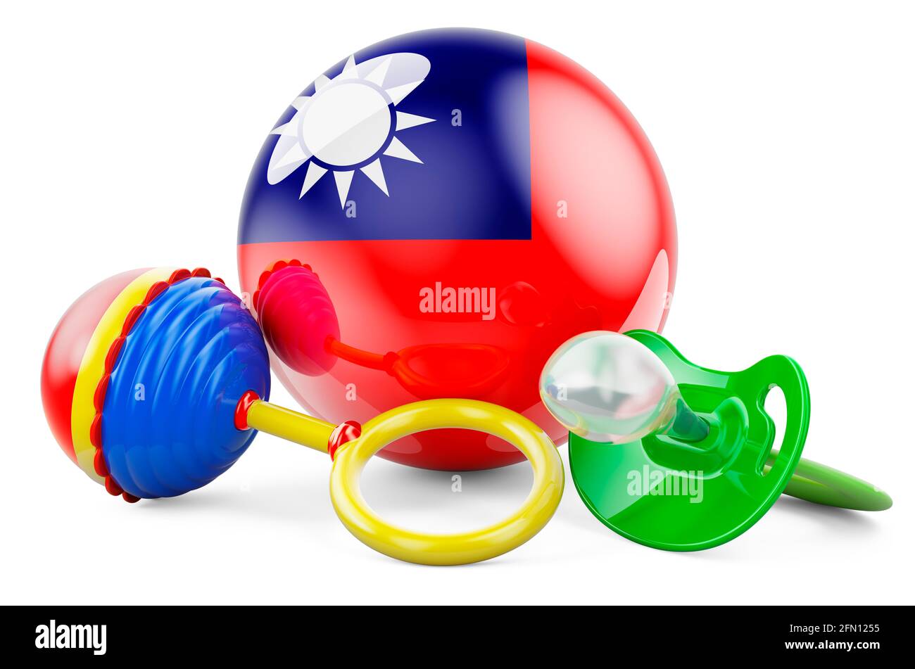 Birth rate and parenting in Taiwan concept. Baby pacifier and baby ...