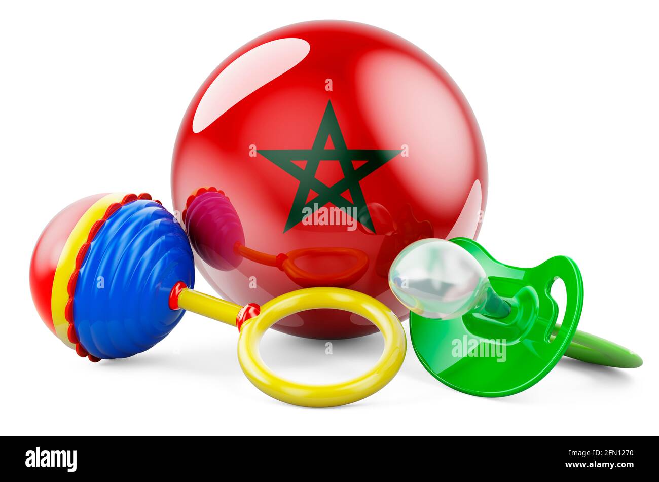 Birth rate and parenting in Morocco concept. Baby pacifier and baby ...