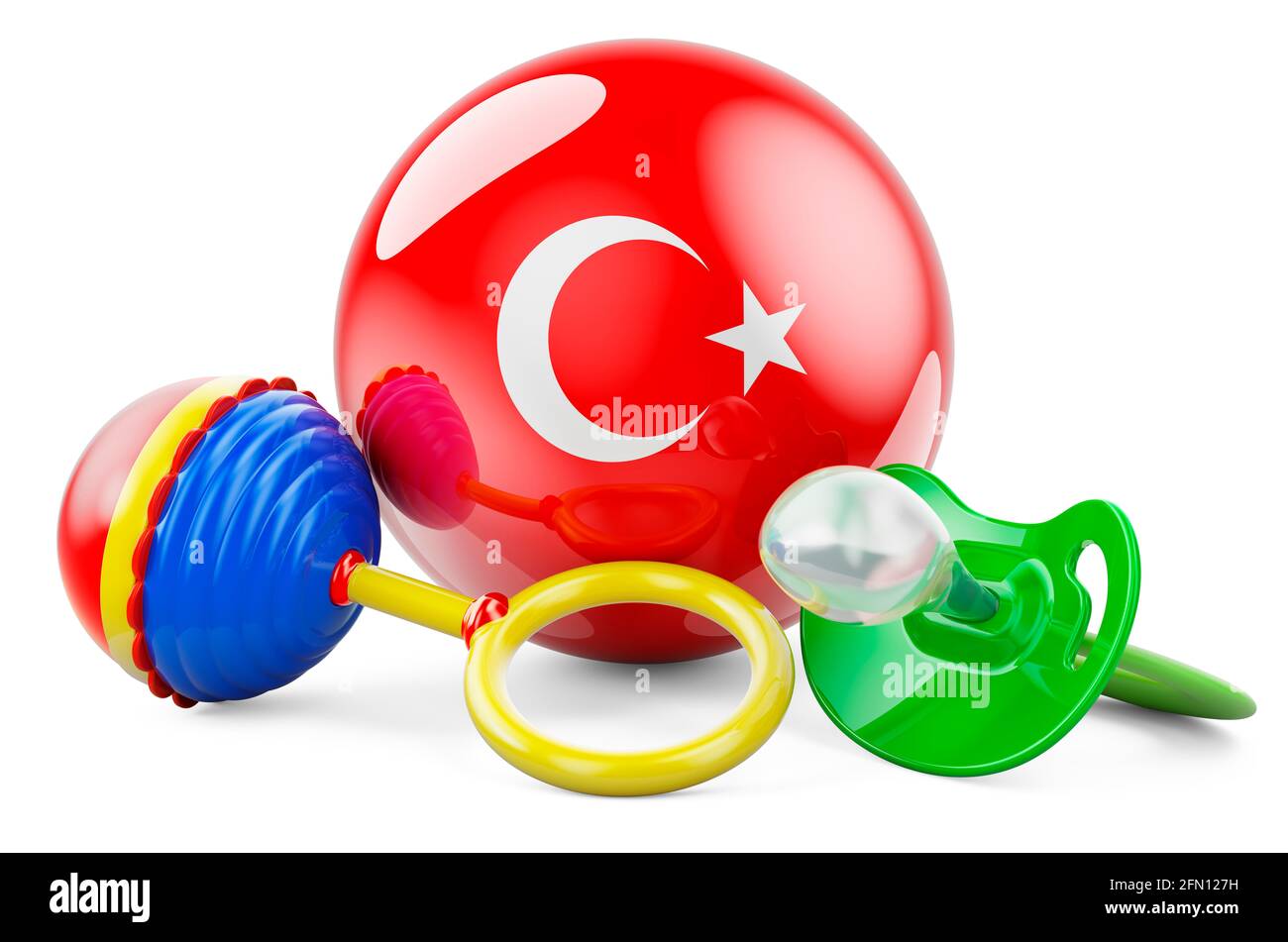Birth rate and parenting in Turkey concept. Baby pacifier and baby ...