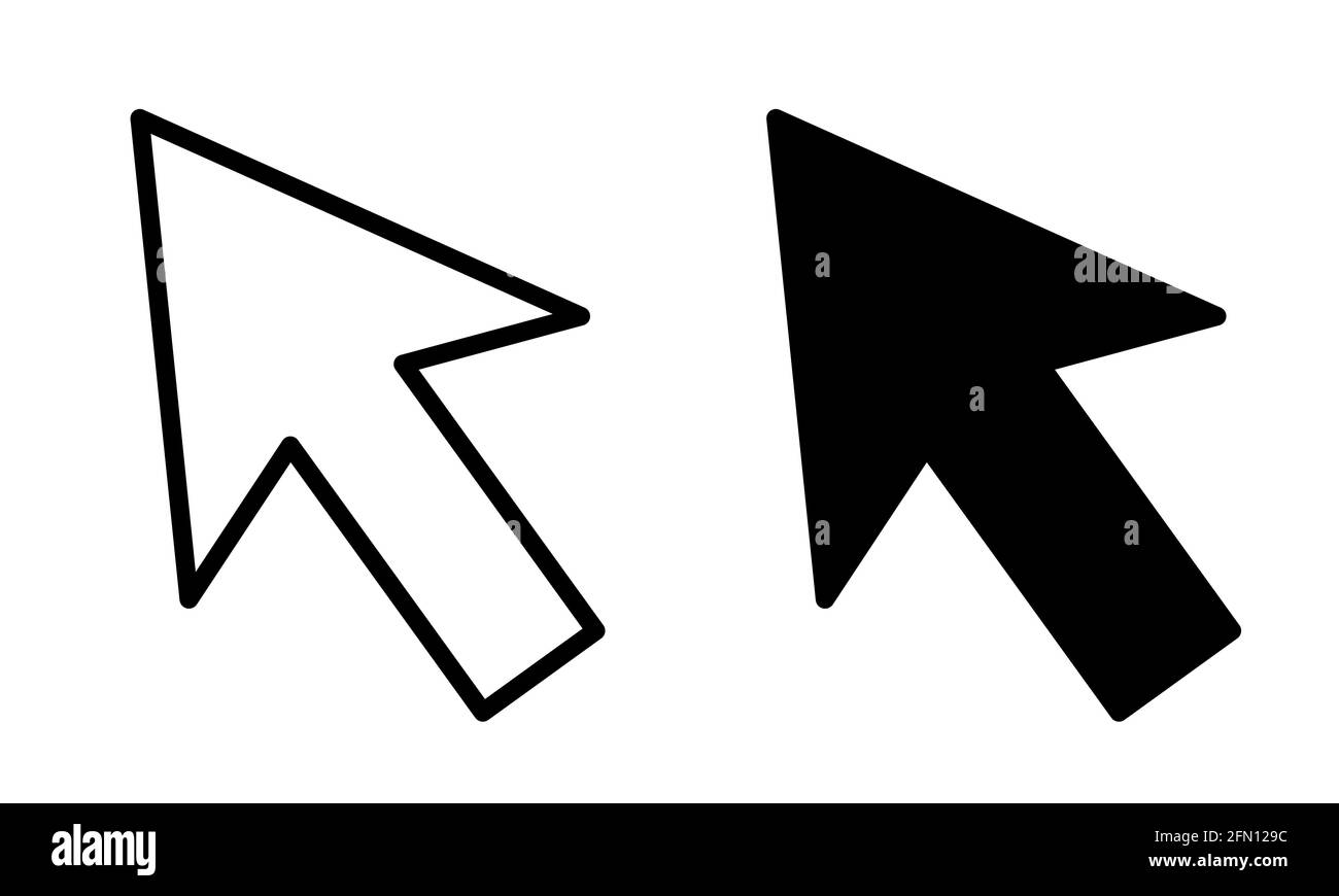 Cursor icons. Cursor sign and symbol in black and outline forms Stock ...