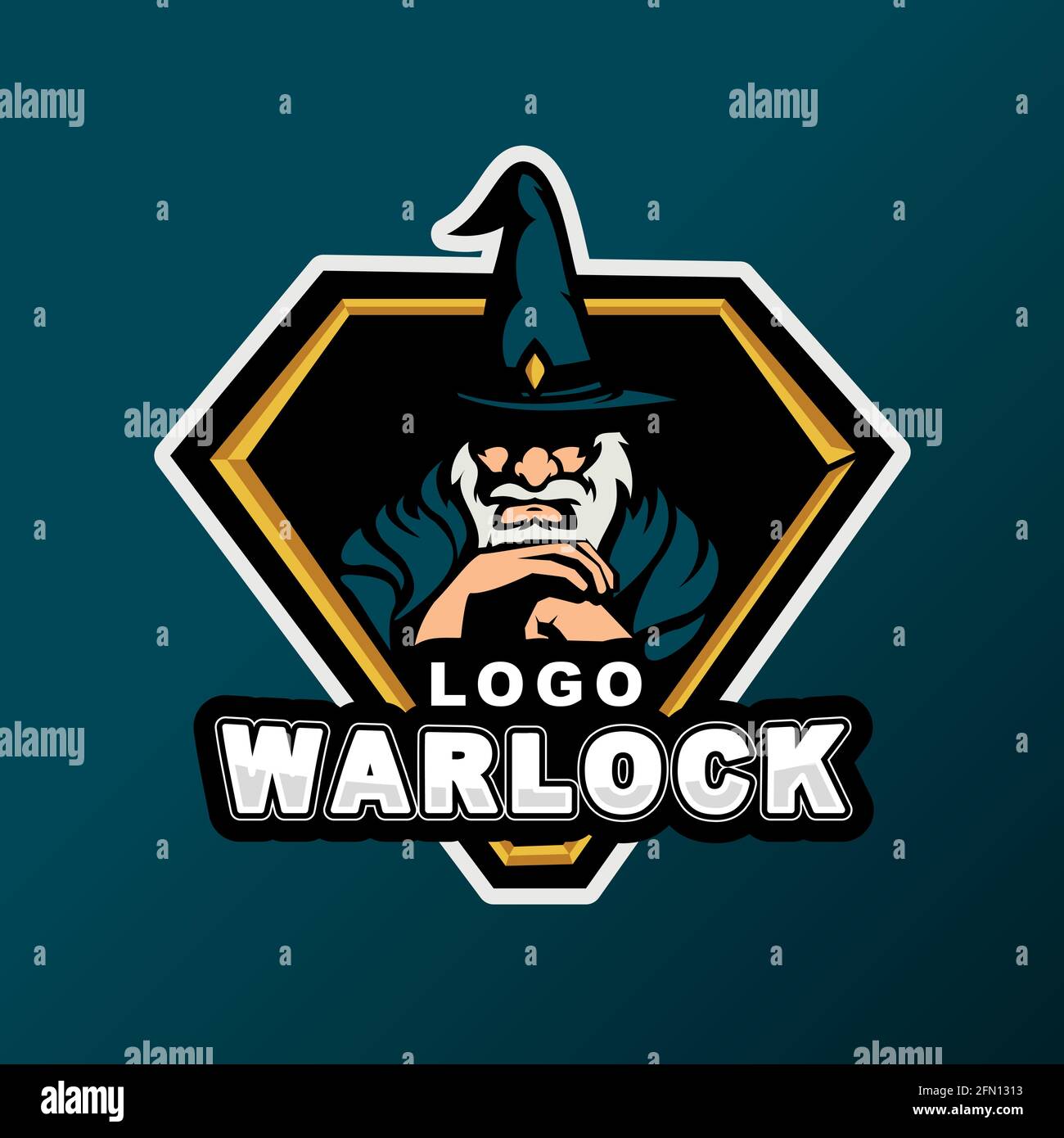 Warlock logo in the modern concept style on the badge Stock Vector ...