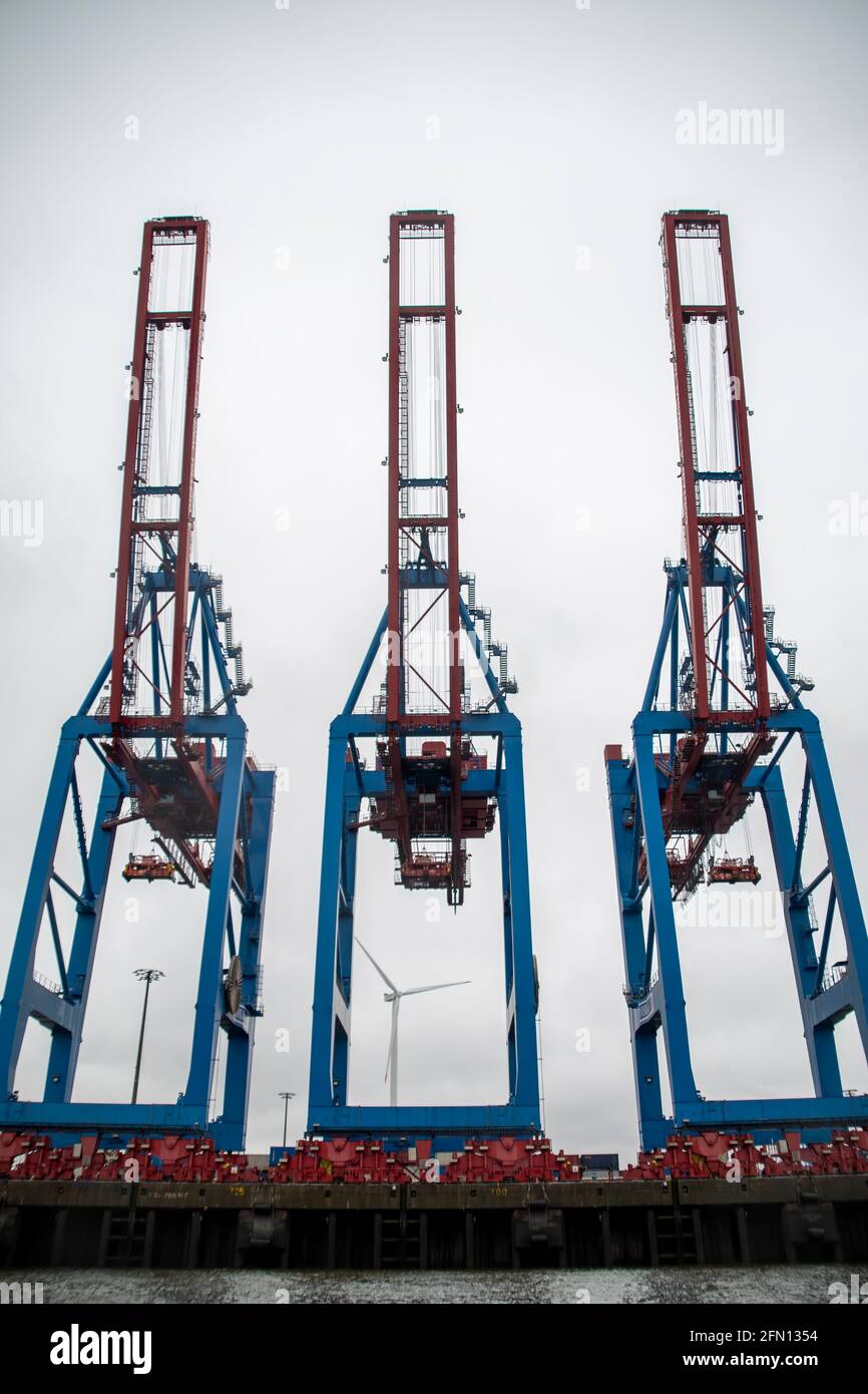 Container Terminal At The Port Hamburg Four High Performance Container 6459