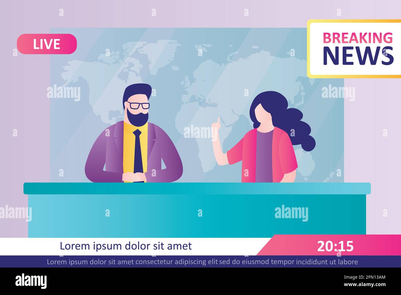 Broadcast journalists Stock Vector Images - Alamy