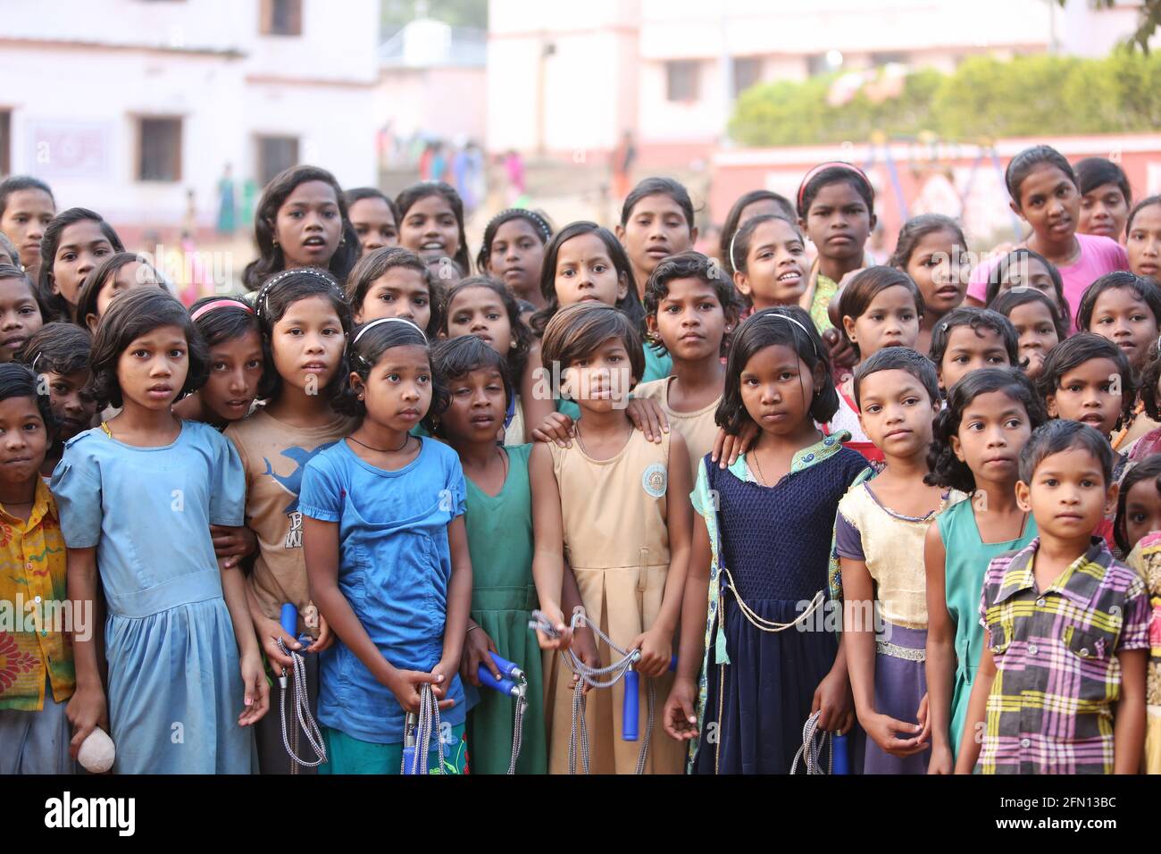 Group of school girl students . LANJIA SAORA TRIBE. Kereba Village ...