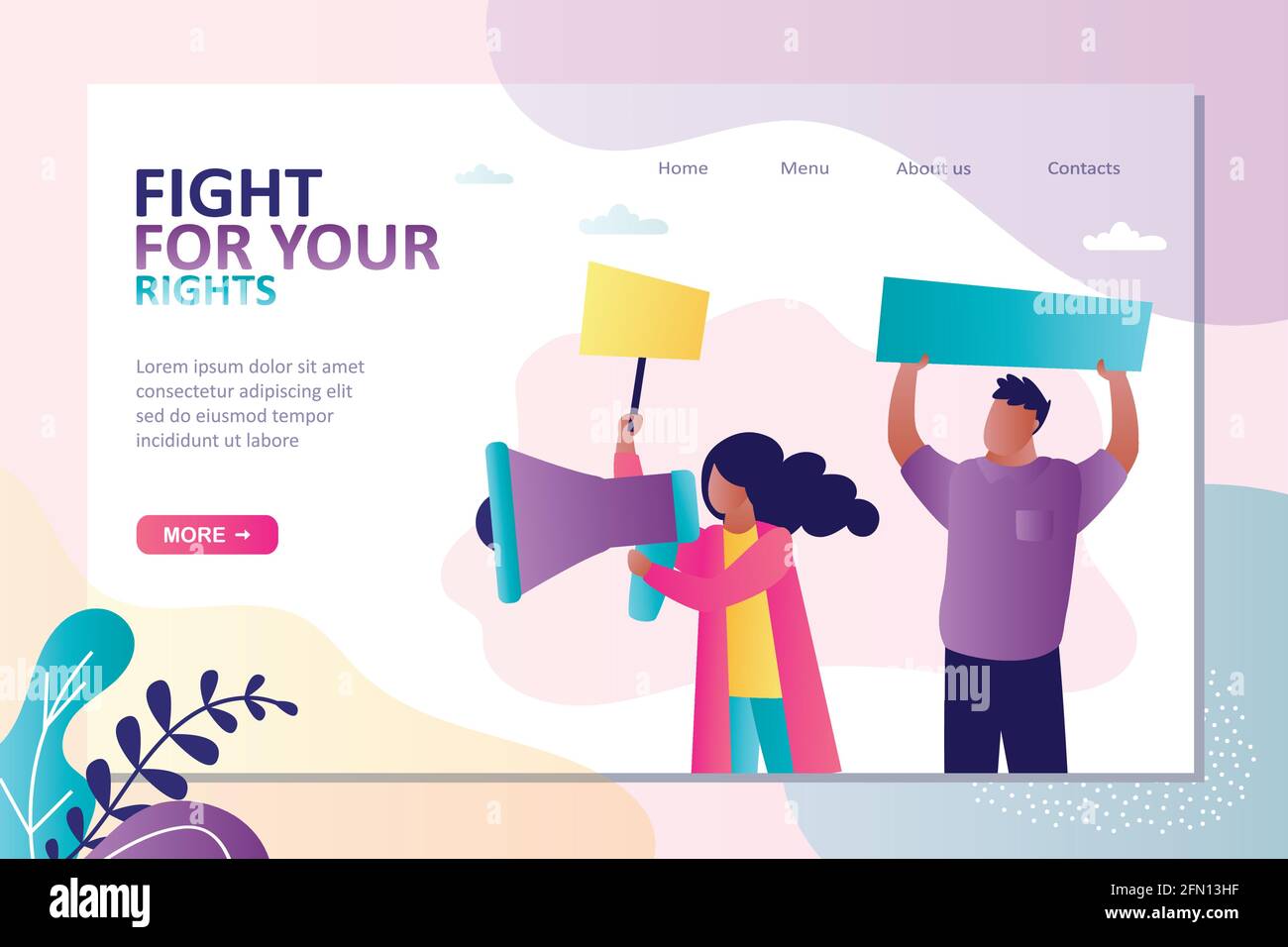 African american activists fight for human rights. Concept of social ...