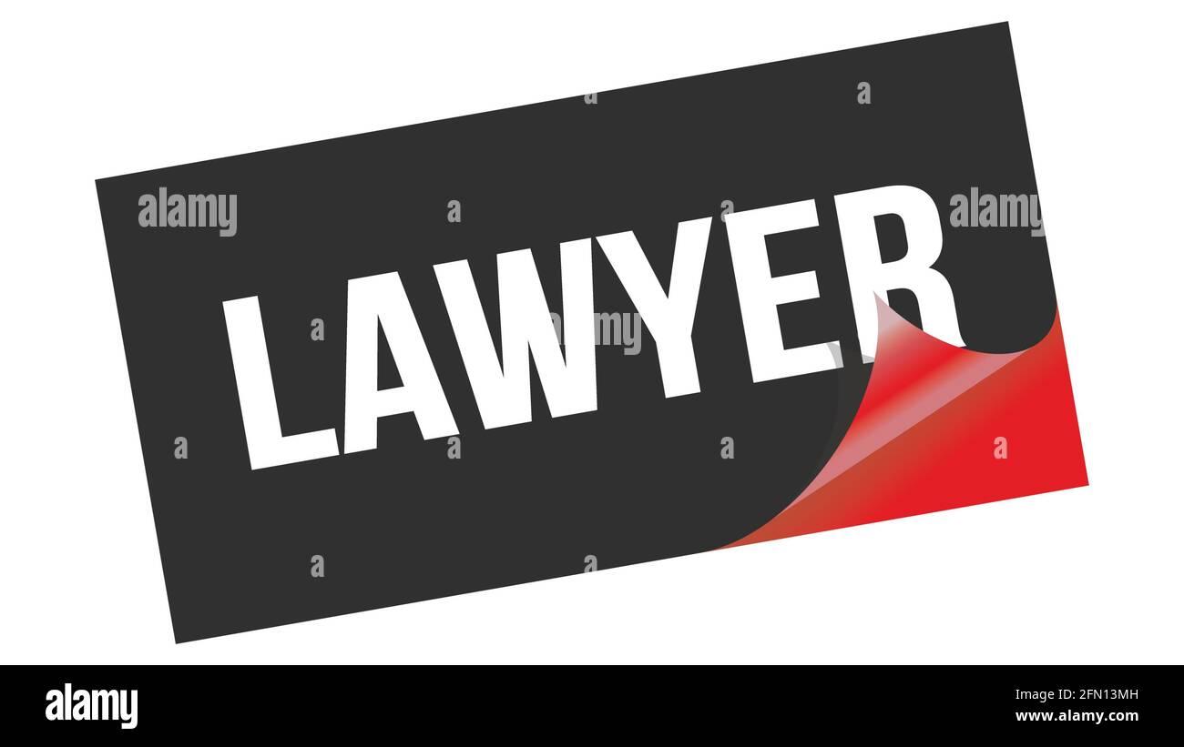 LAWYER text written on black red sticker stamp Stock Photo - Alamy