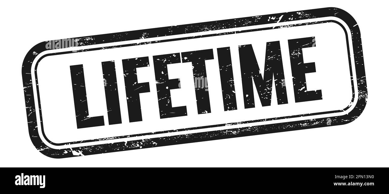 LIFETIME text on black grungy vintage rectangle stamp Stock Photo - Alamy