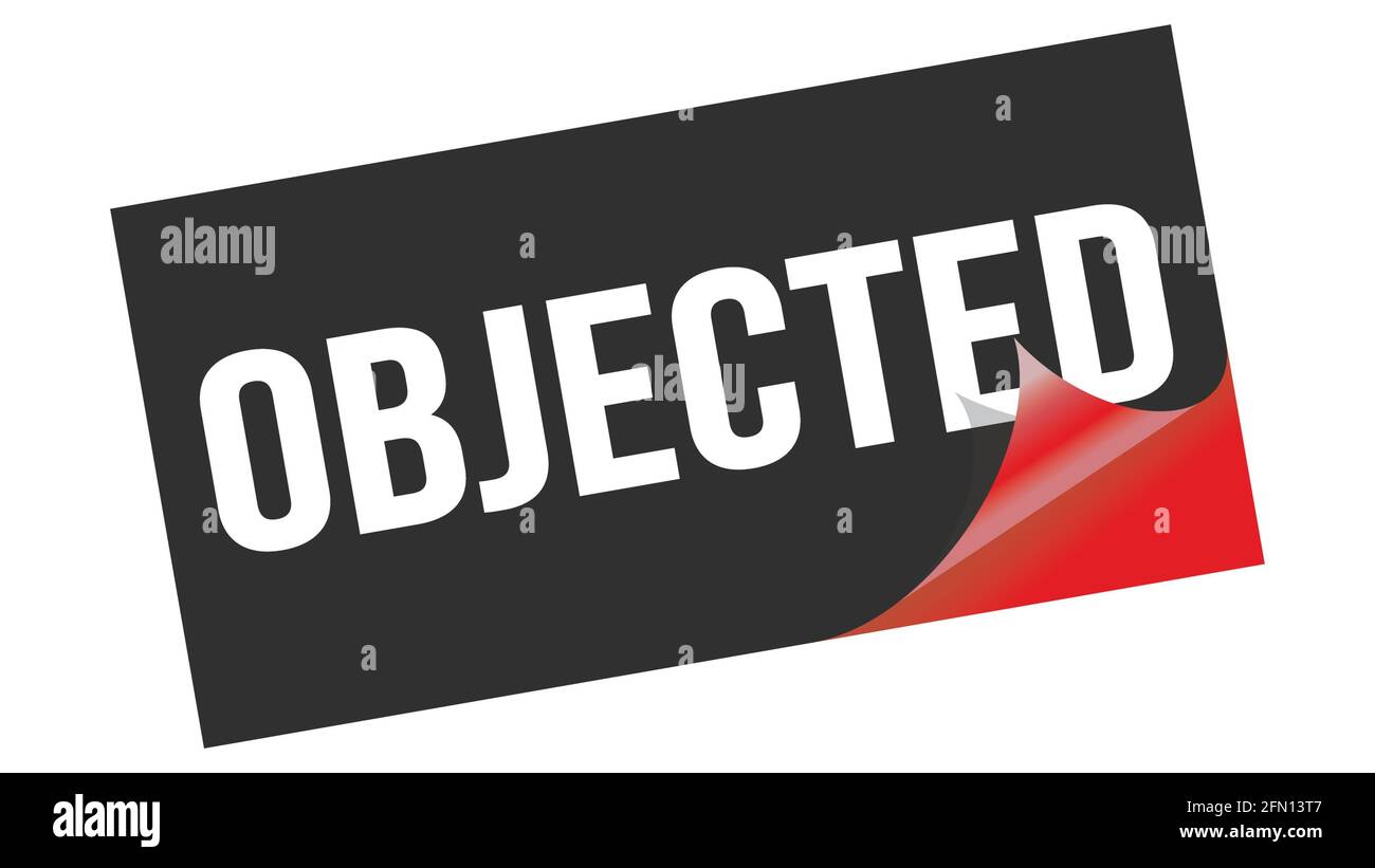 OBJECTED text written on black red sticker stamp Stock Photo - Alamy