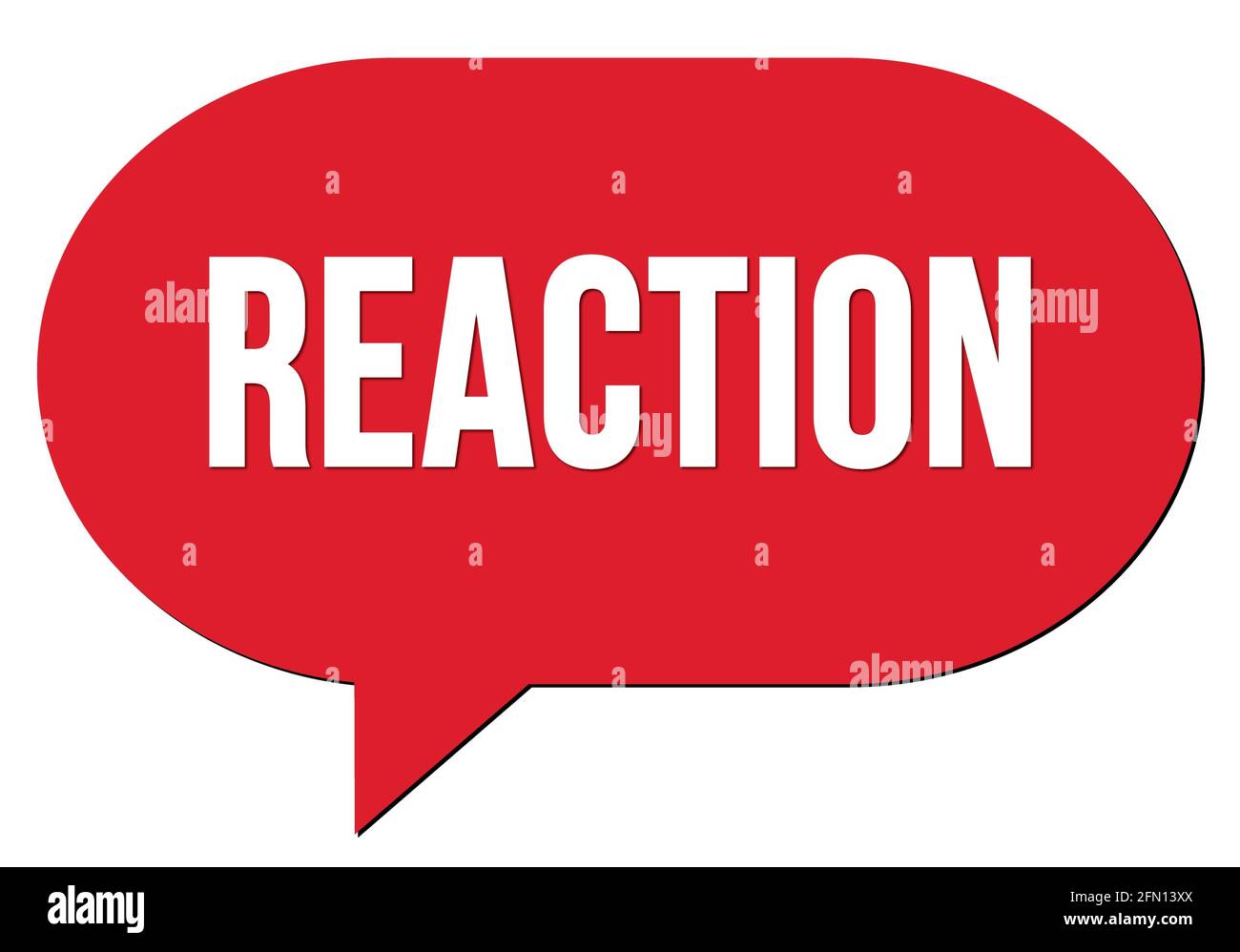 REACTION text written in a red speech bubble stamp Stock Photo - Alamy