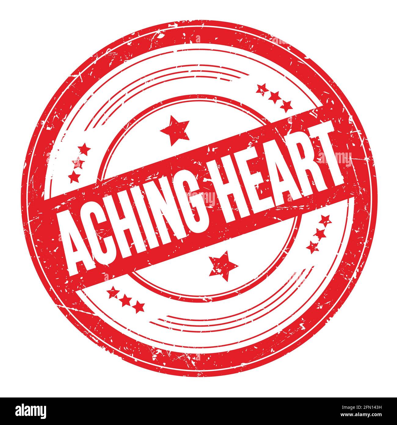 ACHING HEART text on red round grungy texture stamp Stock Photo - Alamy