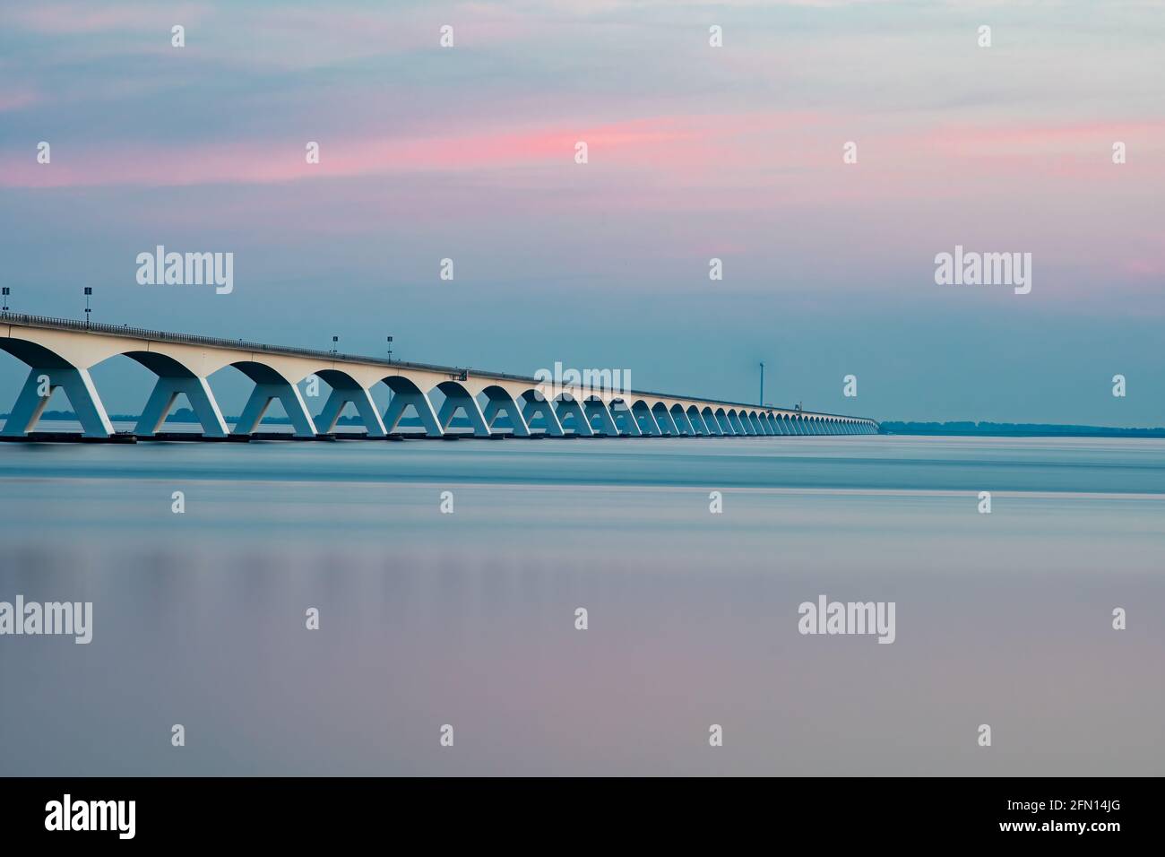 Beautiful view of the Zeeland Bridge in the Netherlands Stock Photo - Alamy