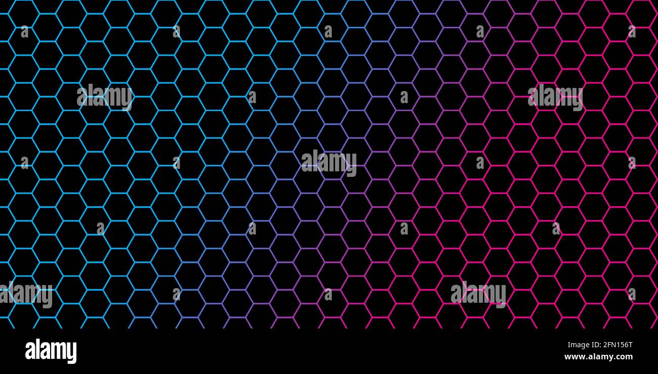 Glowing blue hexagon Stock Vector Images - Alamy