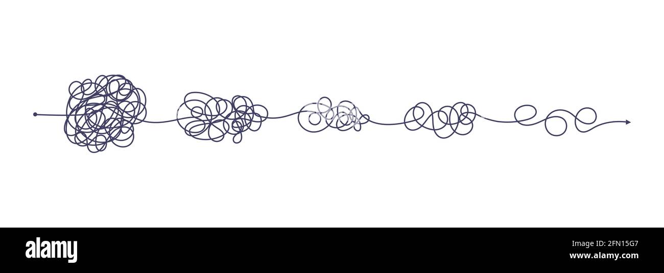 Chaos simplifying, problem solving and business solution searching challenge concept vector ...