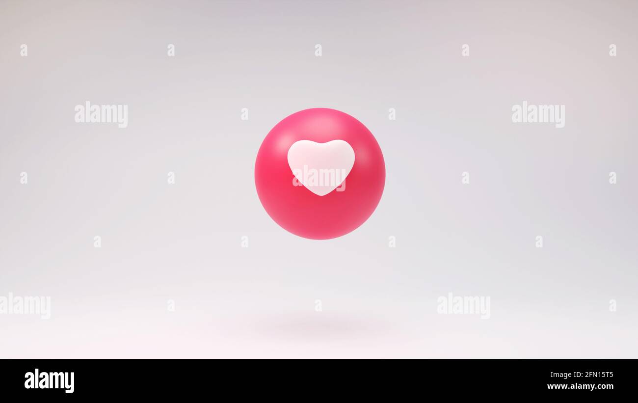 Love ball emoticon, Fall in love concept on white studio background, 3d ...