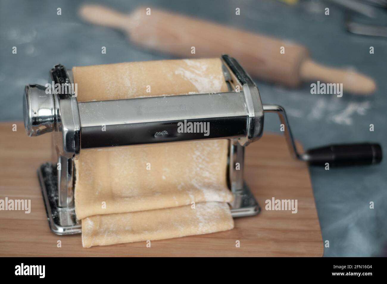 The homemade pasta machine Stock Photo - Alamy