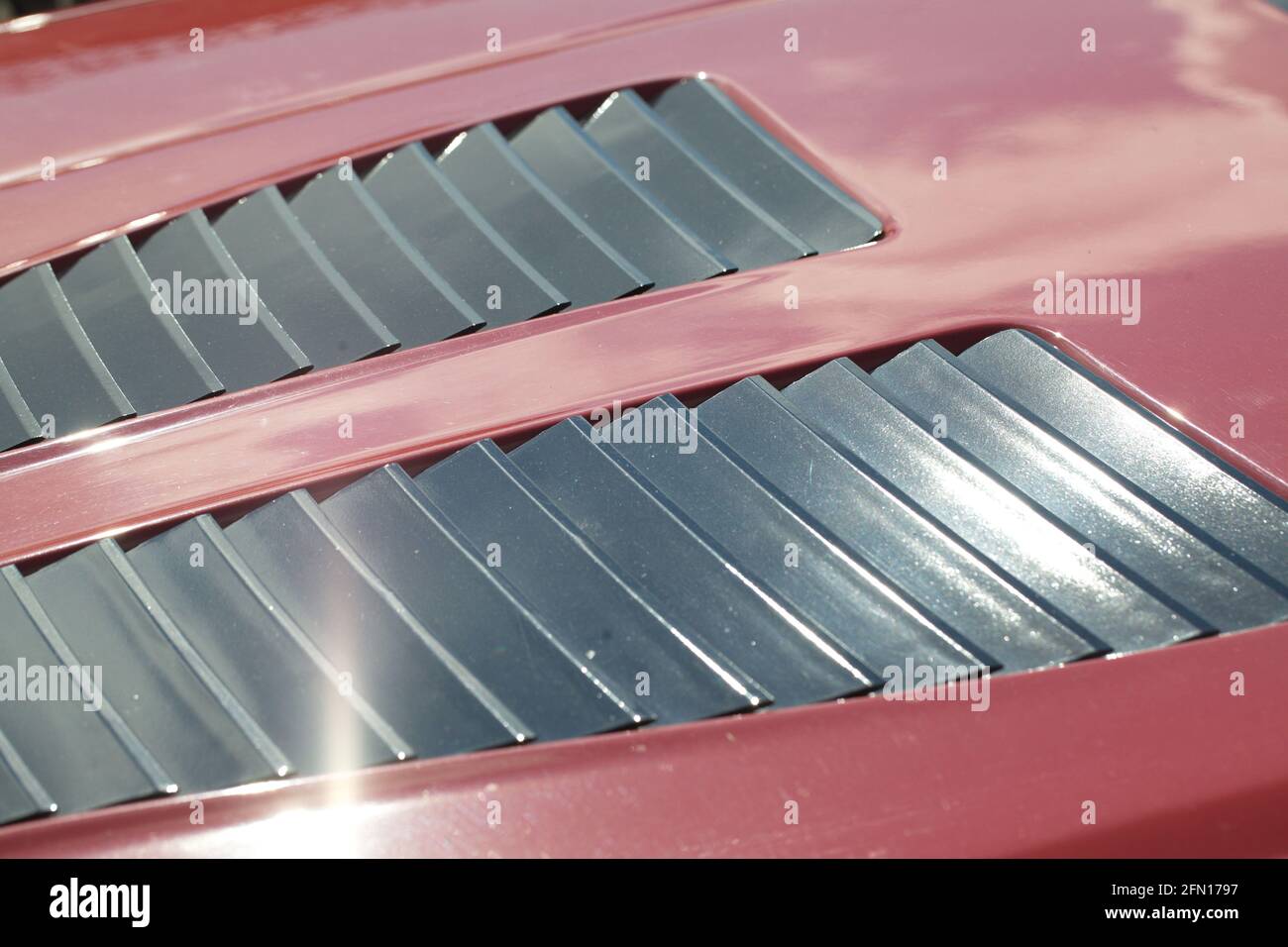 air intake grille on the body of a retro car Stock Photo - Alamy