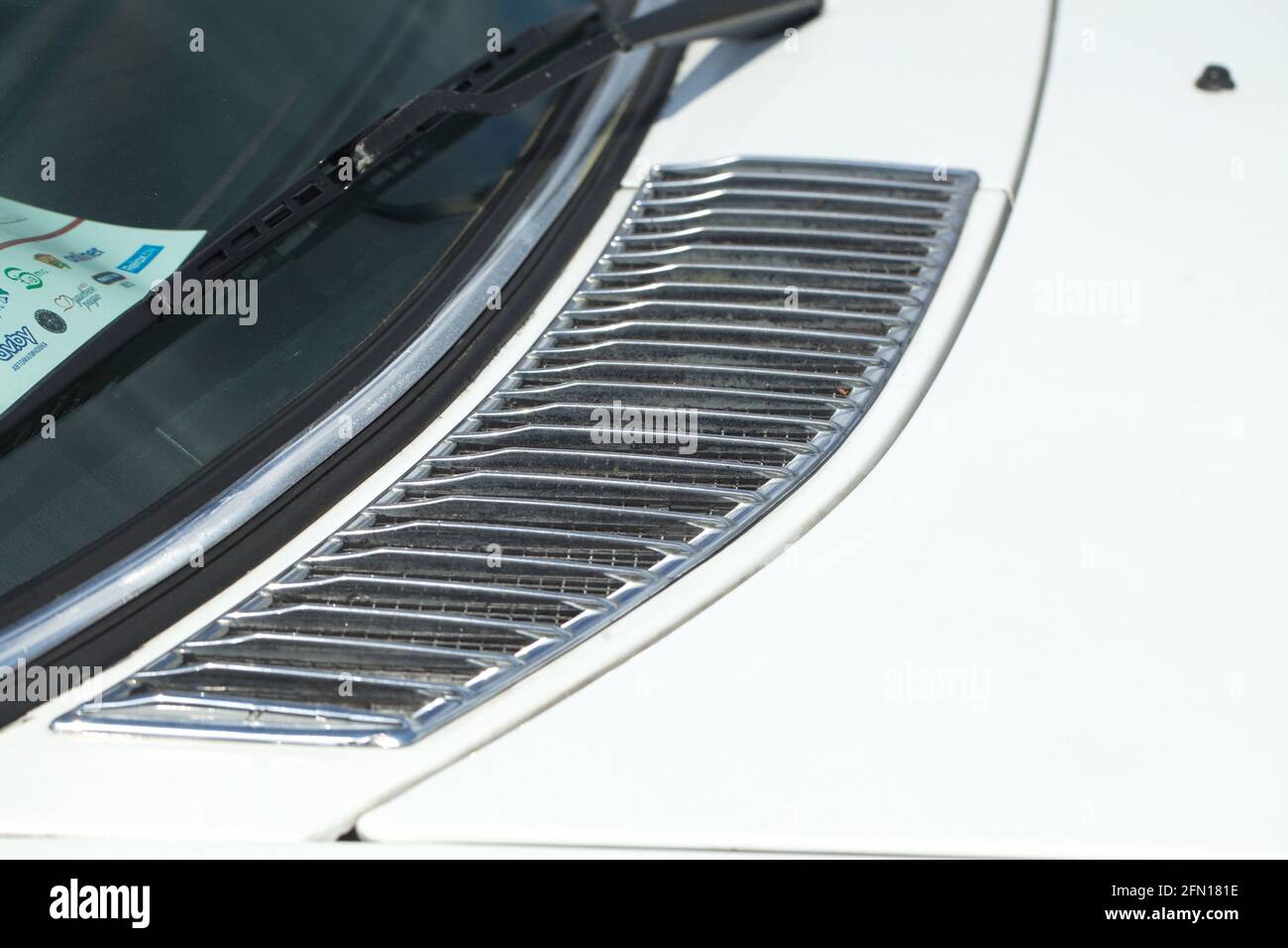 air intake grille on the body of a retro car Stock Photo - Alamy