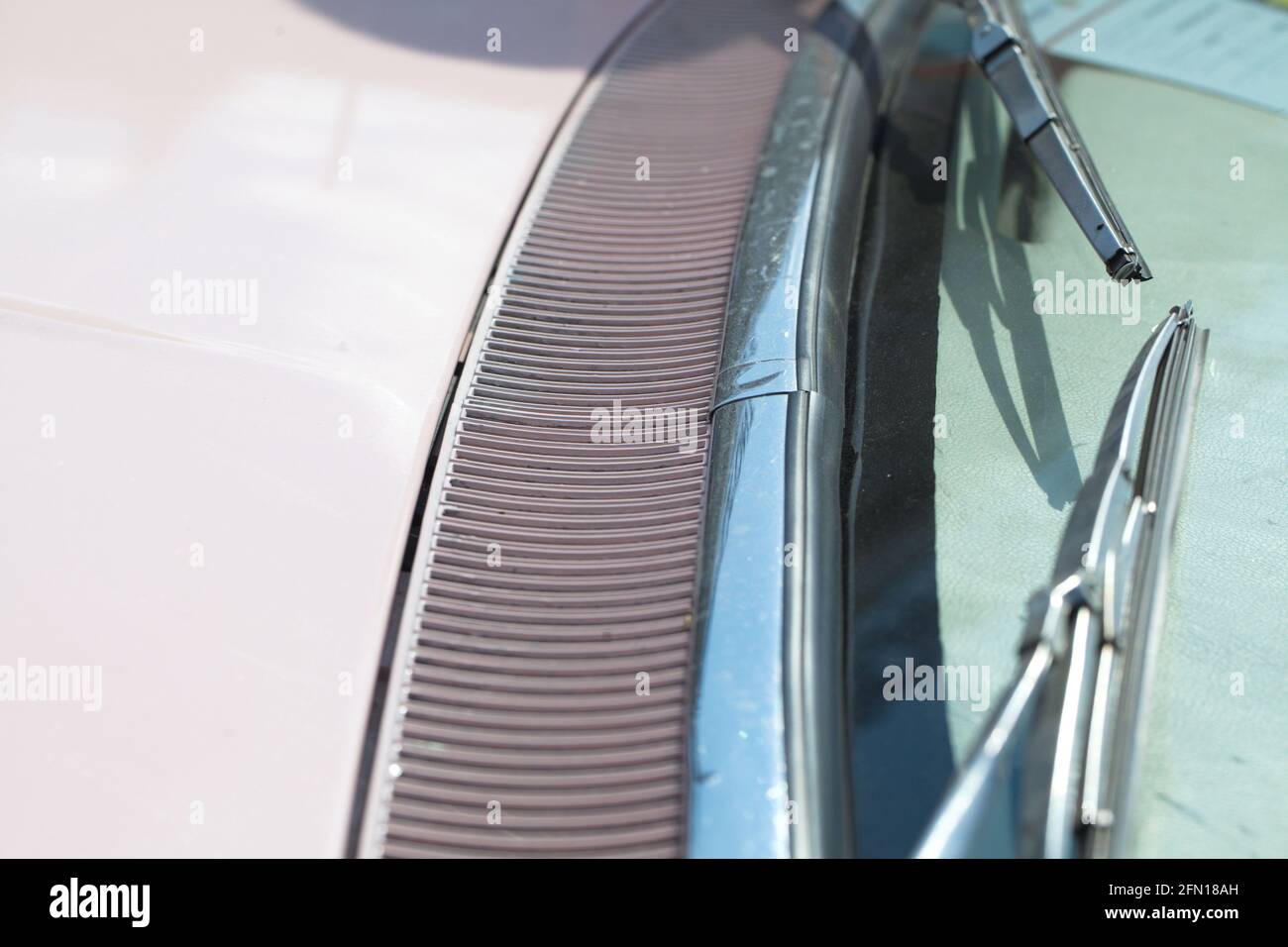 air intake grille on the body of a retro car Stock Photo - Alamy