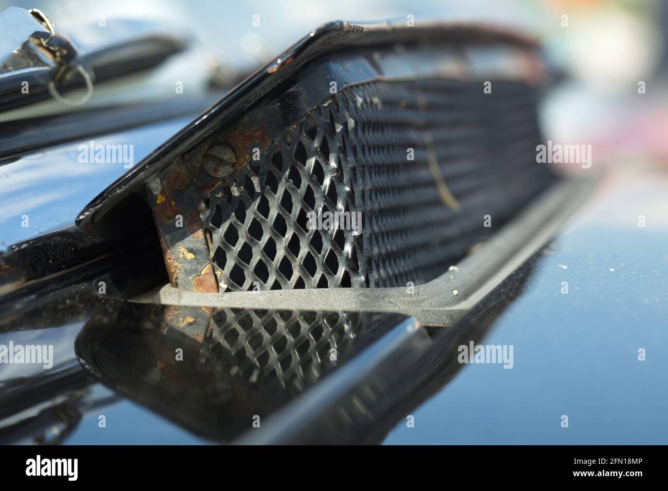 air intake grille on the body of a retro car Stock Photo - Alamy