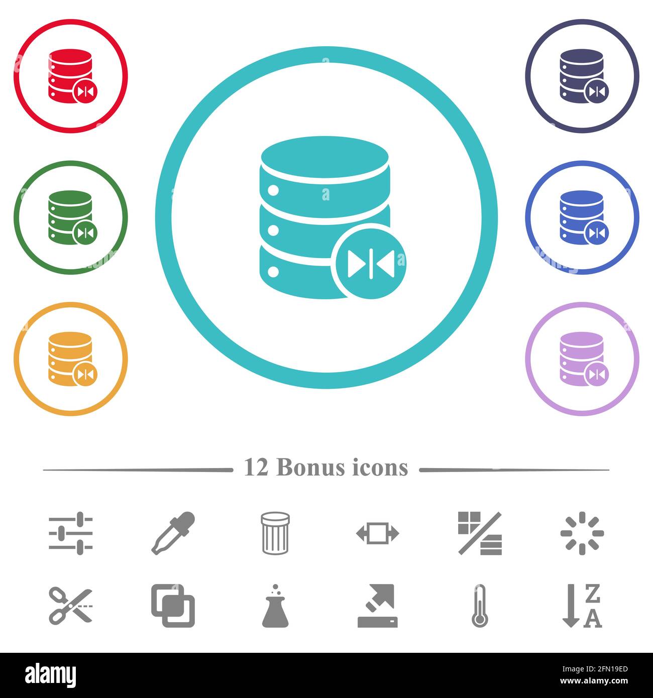 Select database table column flat color icons in circle shape outlines ... Select database table column flat color icons in circle shape outlines ...