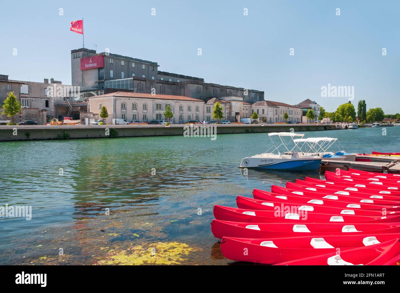 Cognac castle with the Charente riverbank, Cognac, Charente (16 ...