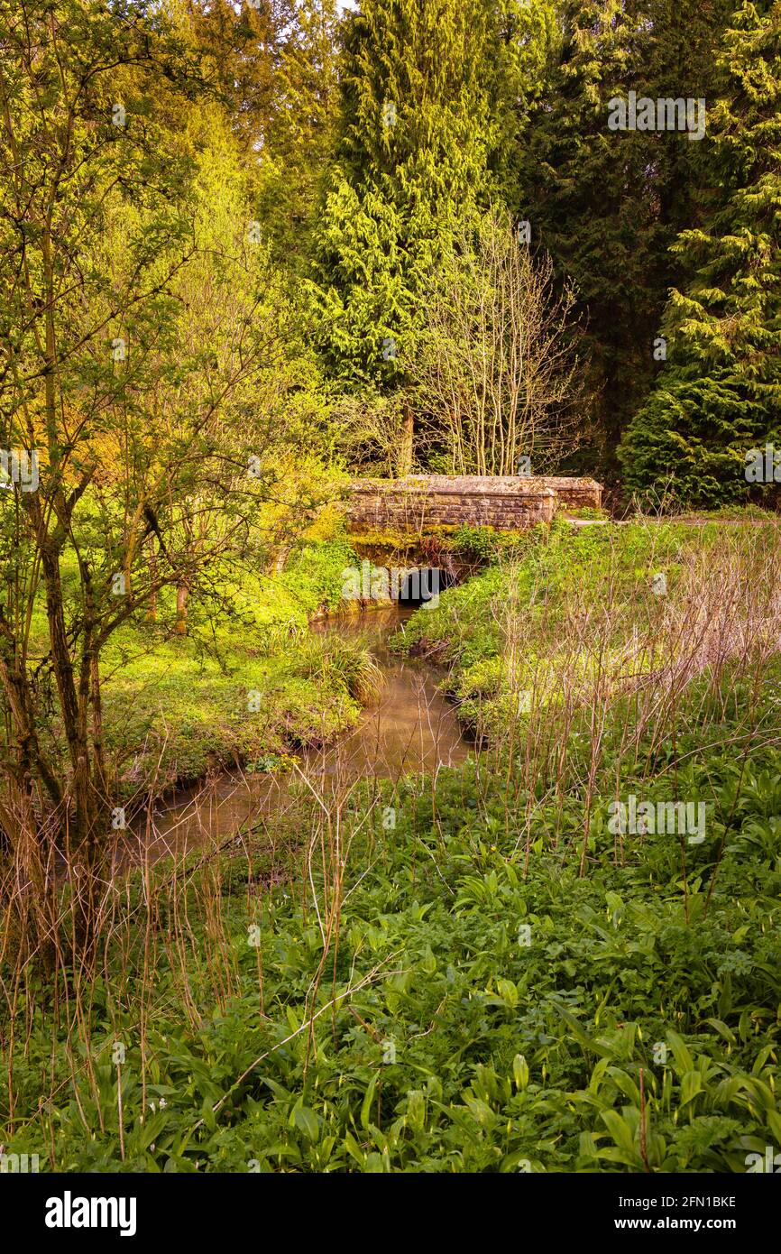 River Frome meanders through Miserden Park, Gloucestershire Stock Photo ...