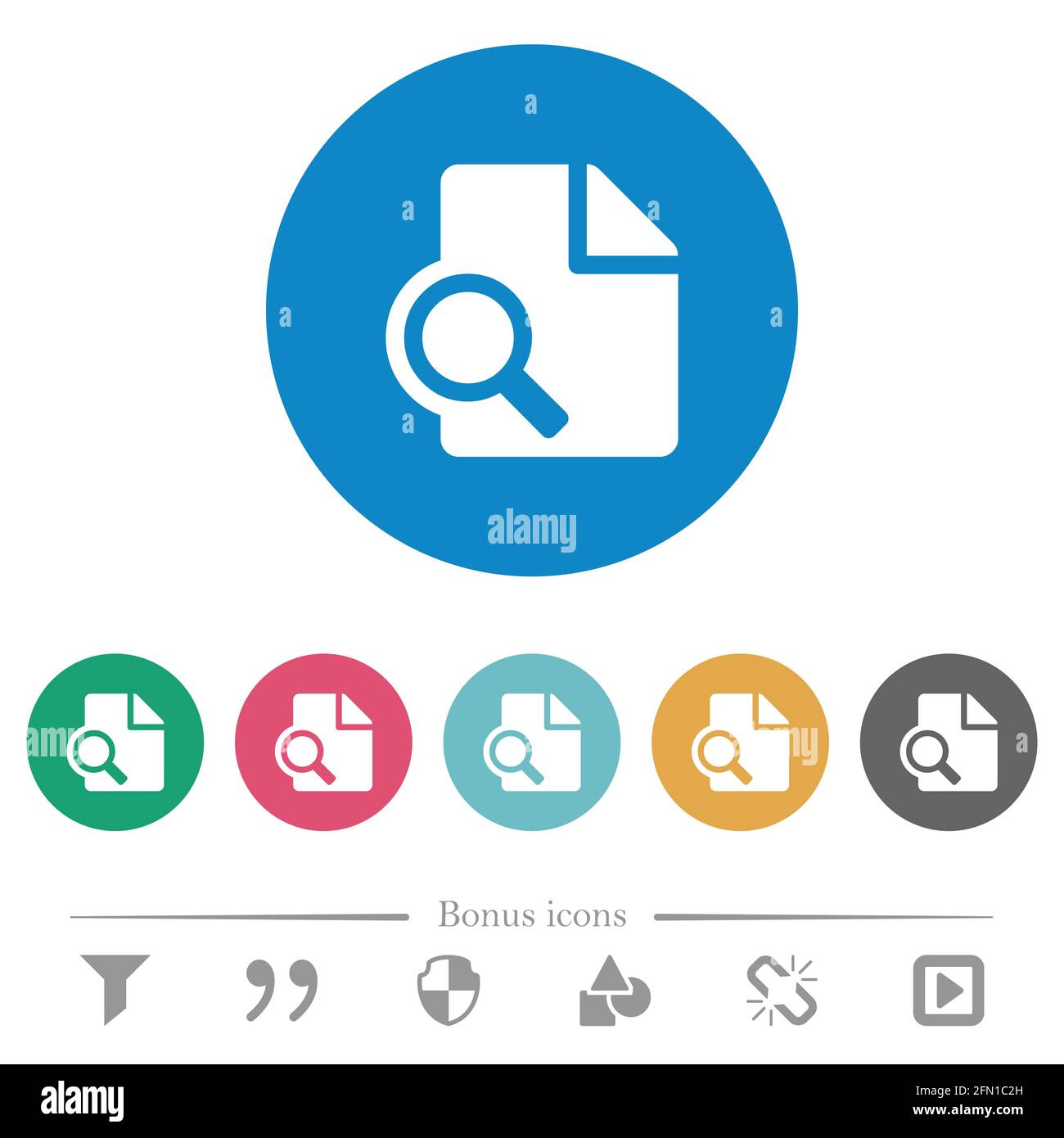 Preview flat white icons on round color backgrounds. 6 bonus icons ...
