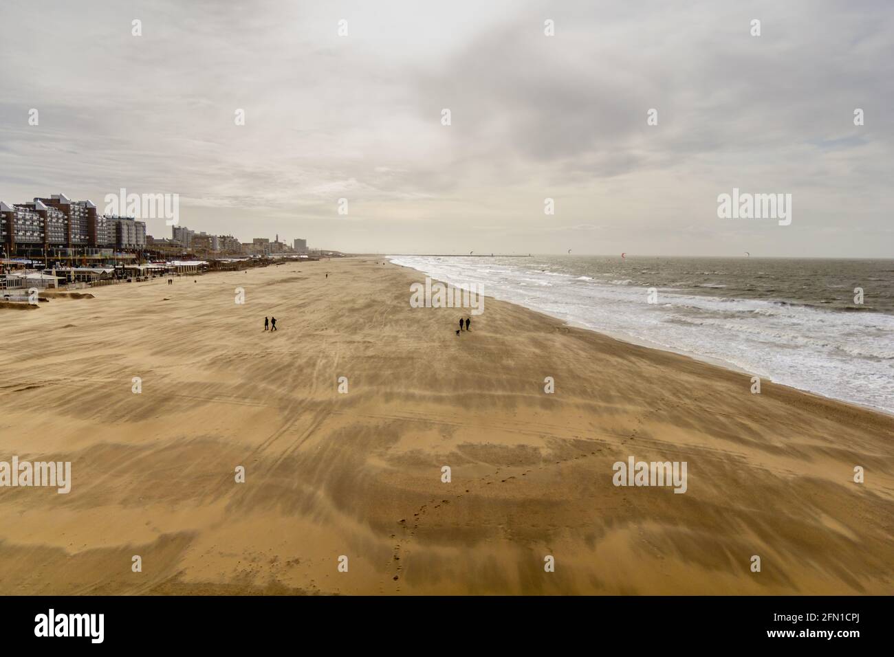Beach at scheveningen in stormy weather hi-res stock photography and ...