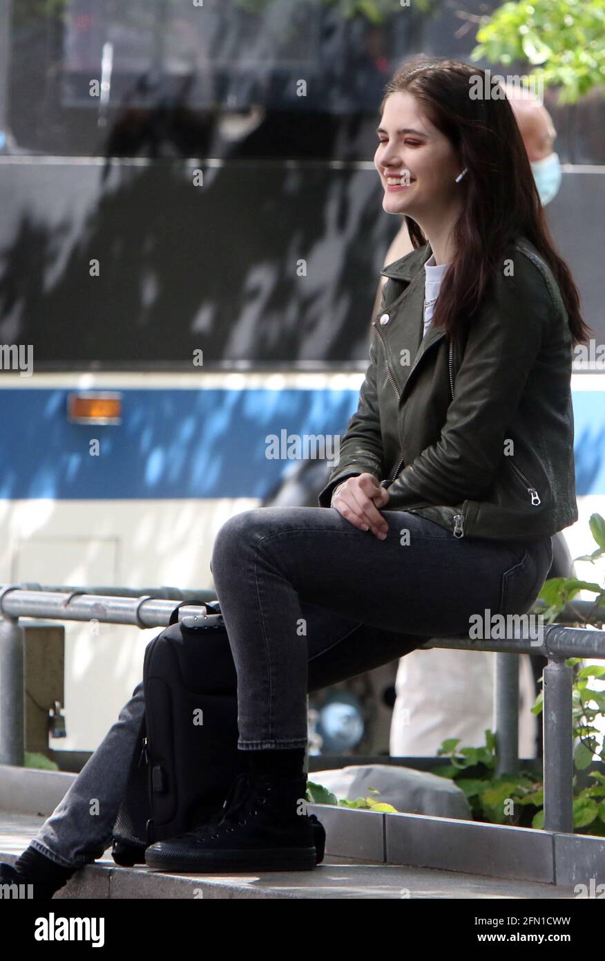 New York, NY, USA. 12th May, 2021. Ainsley Seiger on the set of Law ...