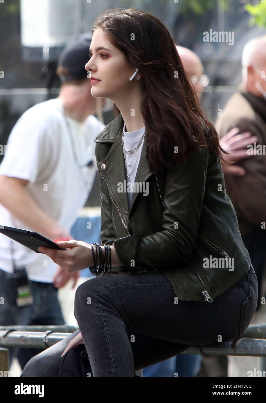New York, NY, USA. 12th May, 2021. Ainsley Seiger on the set of Law ...