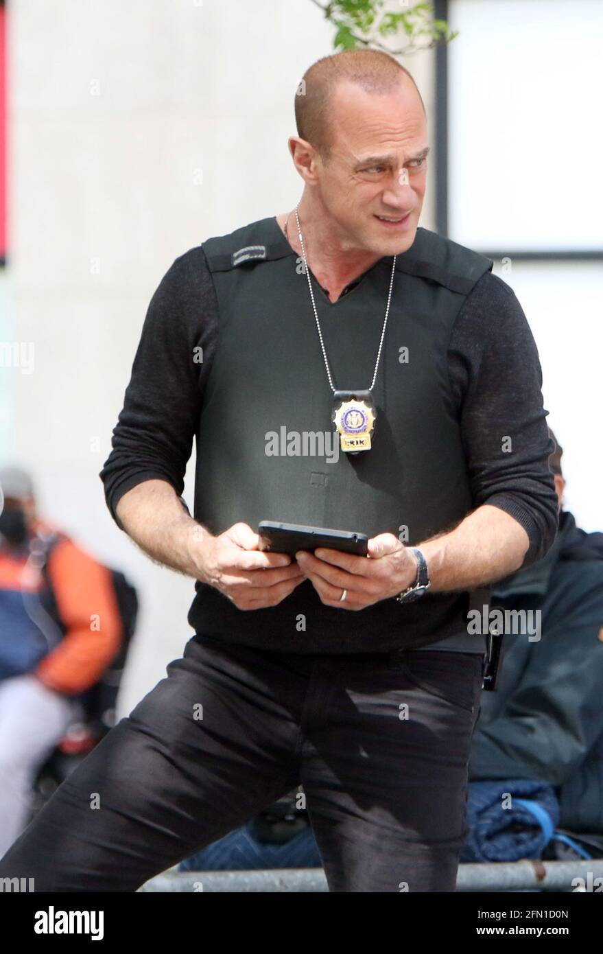 New York, NY, USA. 12th May, 2021. Christopher Meloni on the set of Law ...
