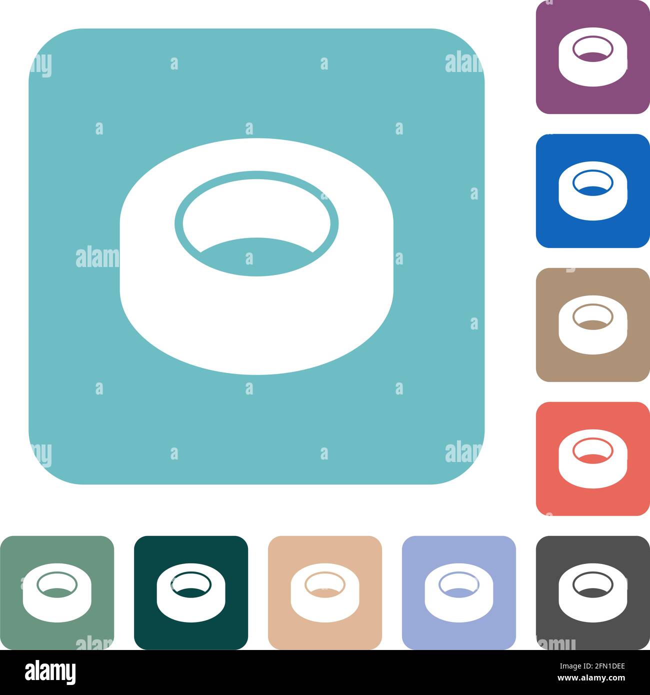 Insulating tape white flat icons on color rounded square backgrounds Stock Vector Image & Art ...