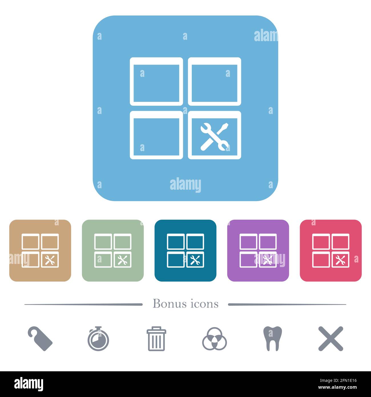 Dashboard tools white flat icons on color rounded square backgrounds. 6 ...