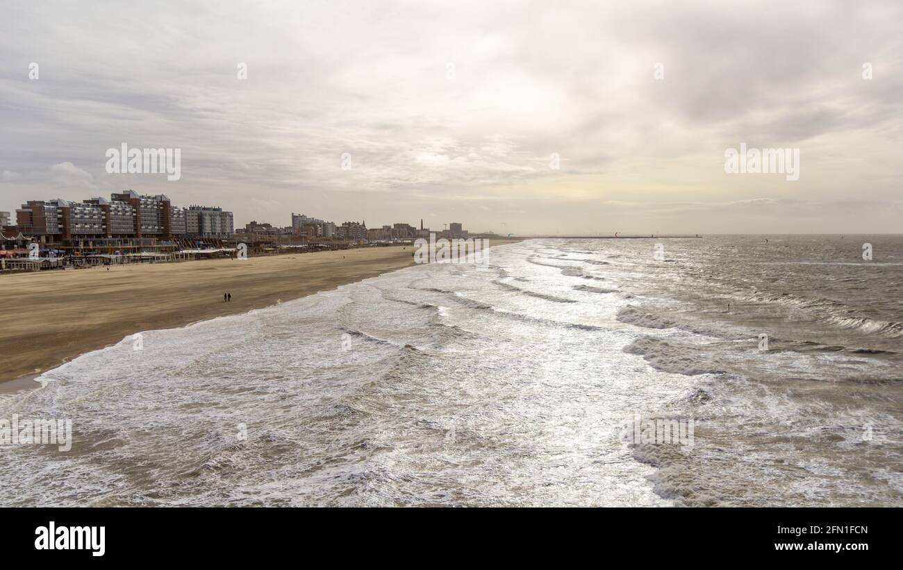Scheveningen beach during a storm Stock Photo - Alamy